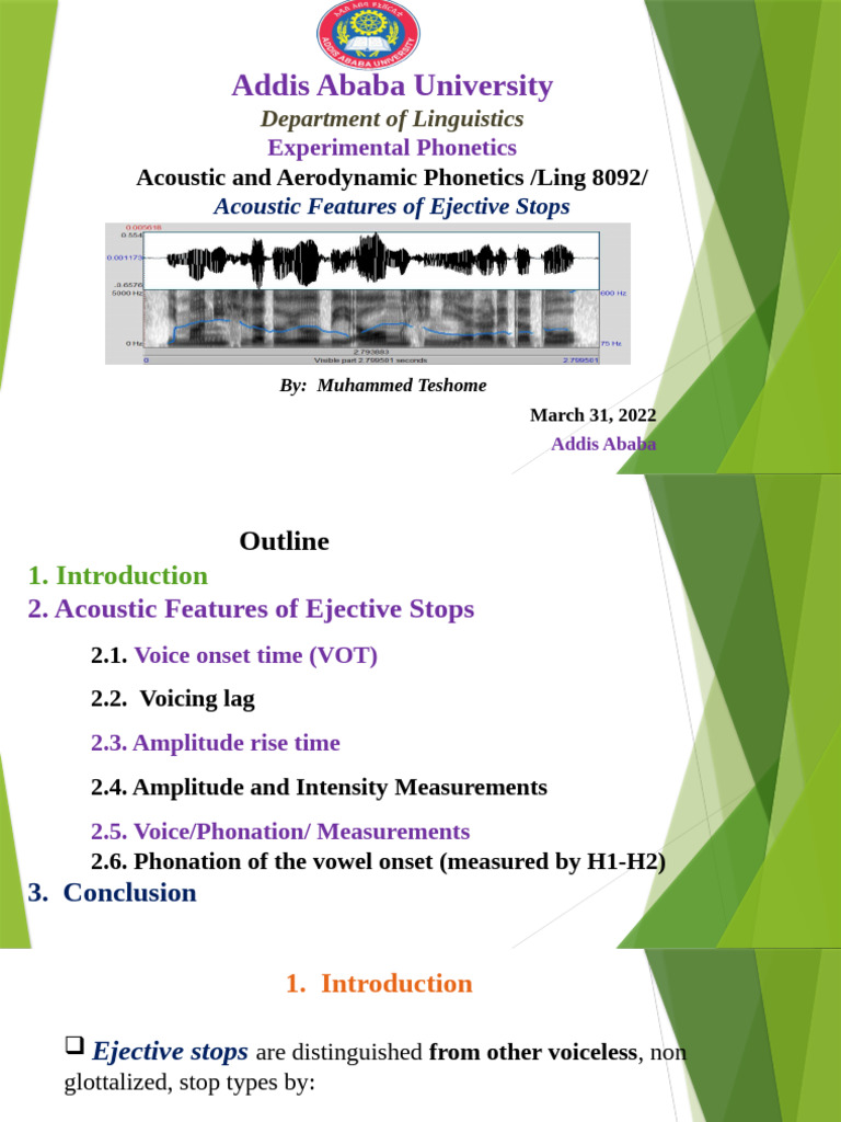 Acoustic Analysis of Ejective Stops | PDF | Phonetics | Human Voice