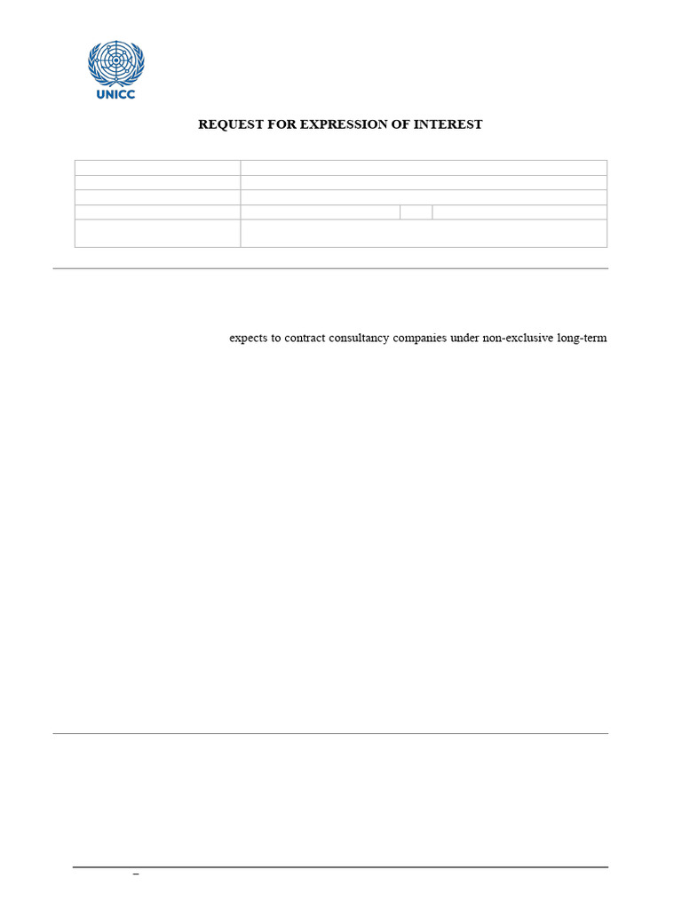UNICC Request For Expression of Interest | PDF | Request For Proposal | Justice