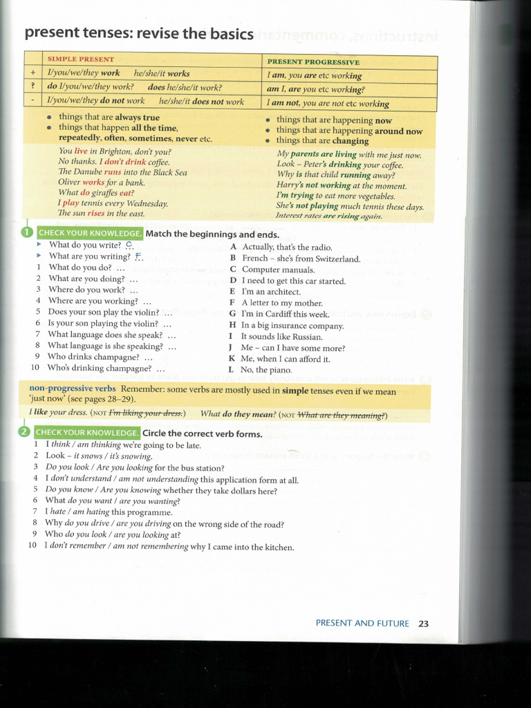 More On Present Tenses | PDF