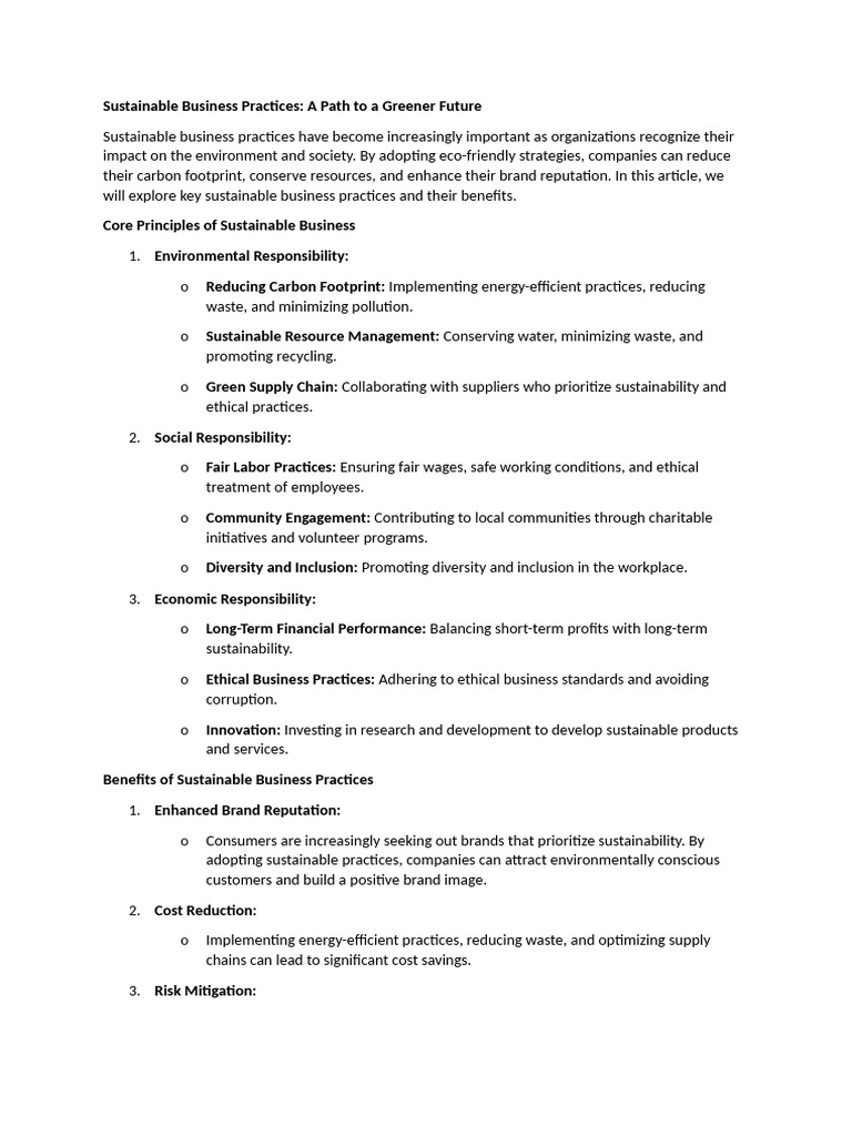 Sustainable Business Strategies Guide Pdf Sustainable Business