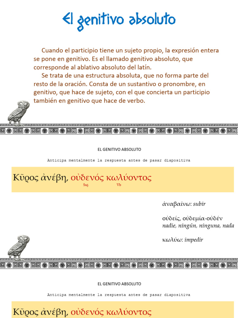 Participio 2 Genitivo Absoluto | PDF | Mecánica del lenguaje | Sintaxis