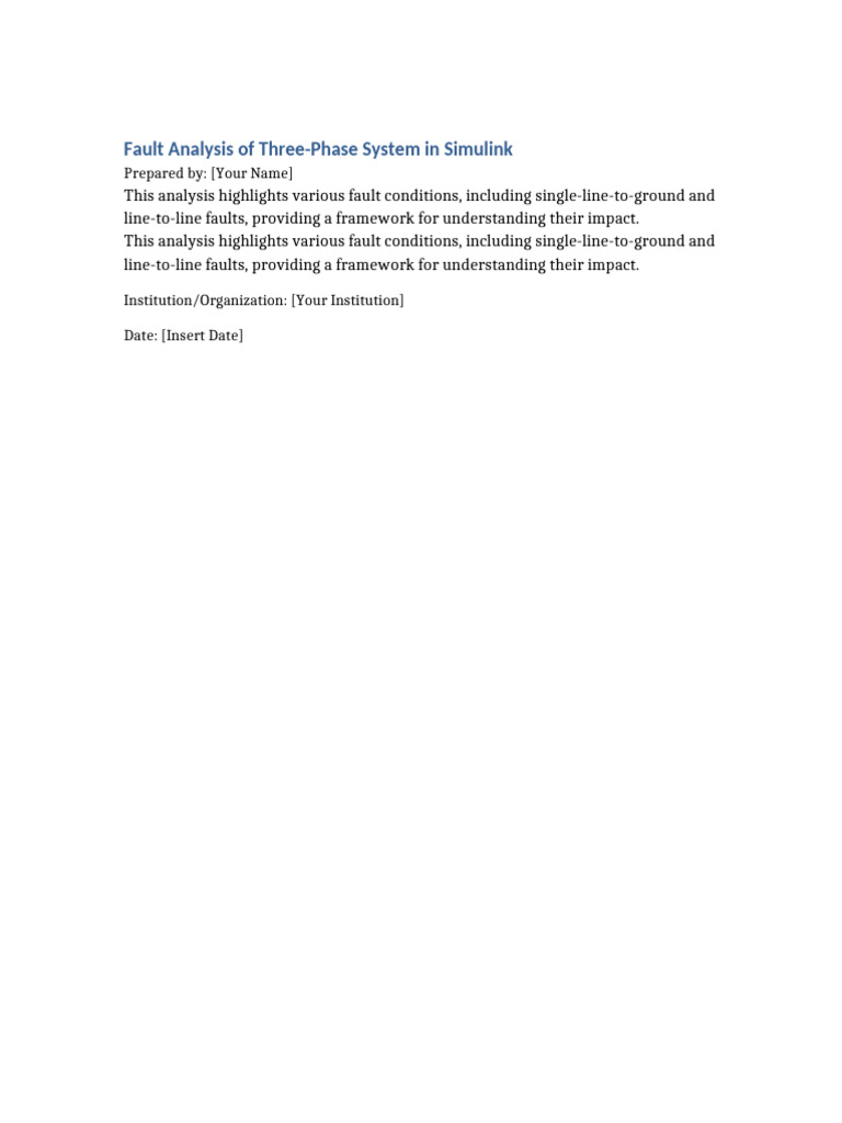 Fault Analysis Three Phase Simulink Expanded | PDF | Simulation | System