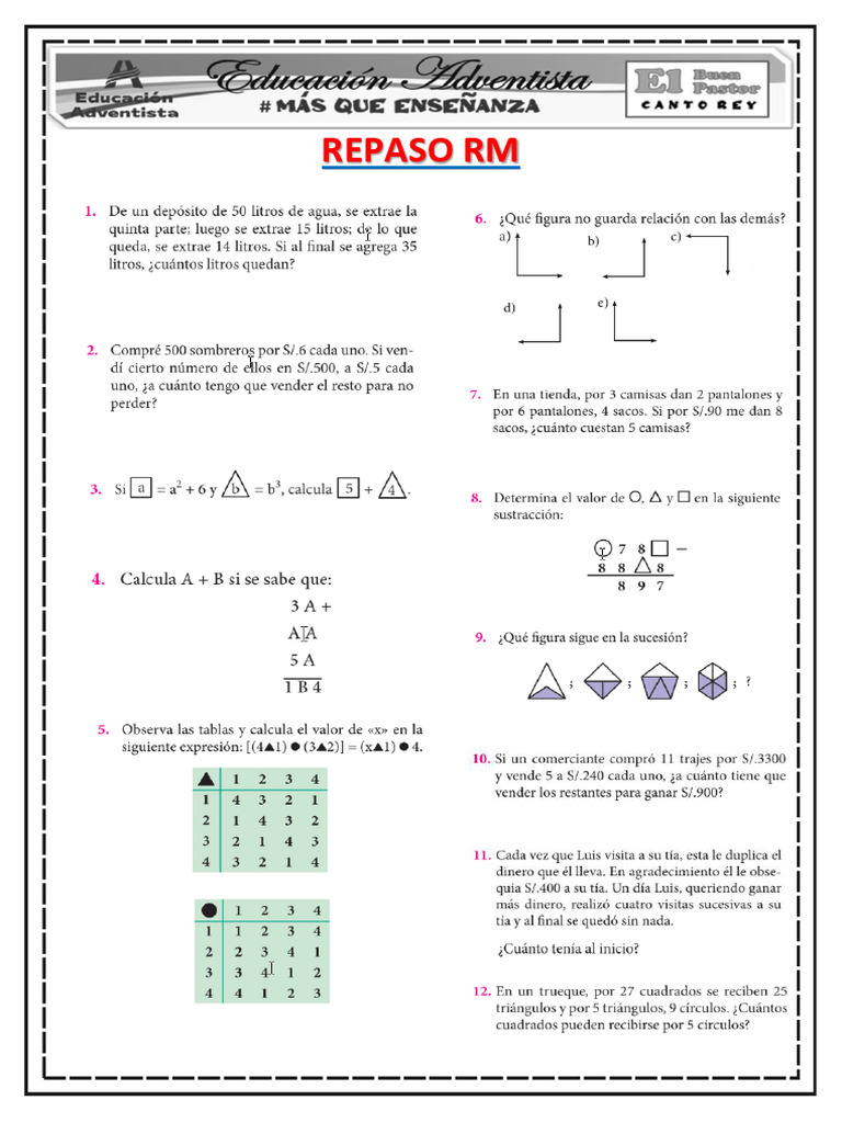Repaso RM Semana 1 | PDF