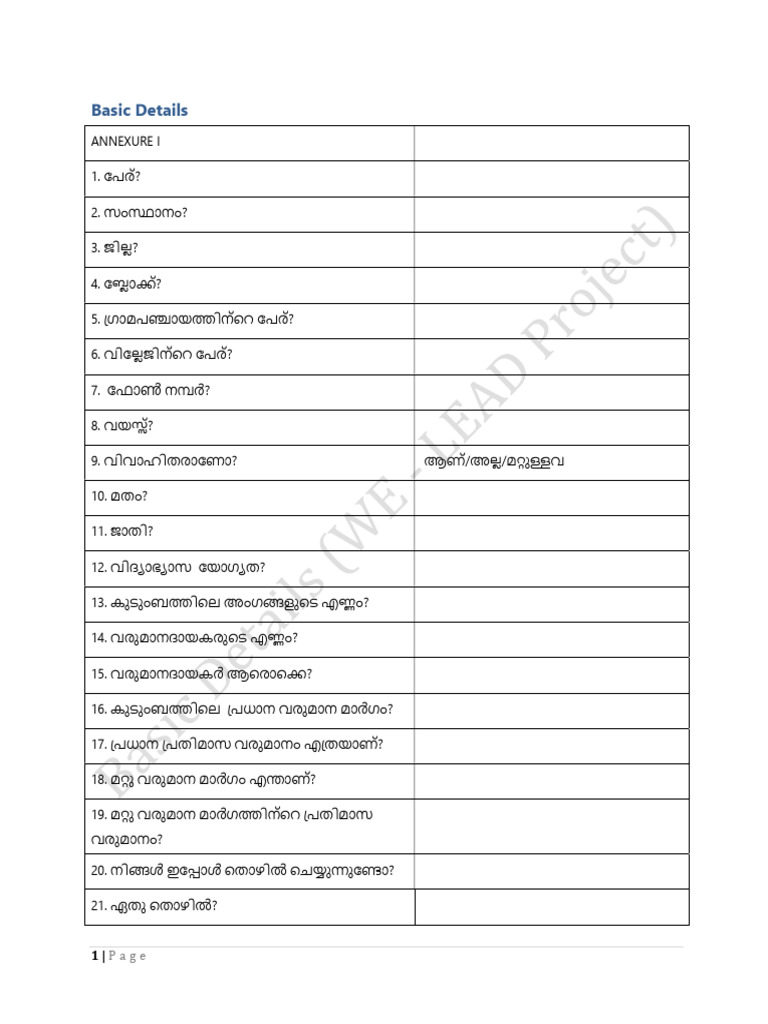 Basic Details We-Lead | PDF