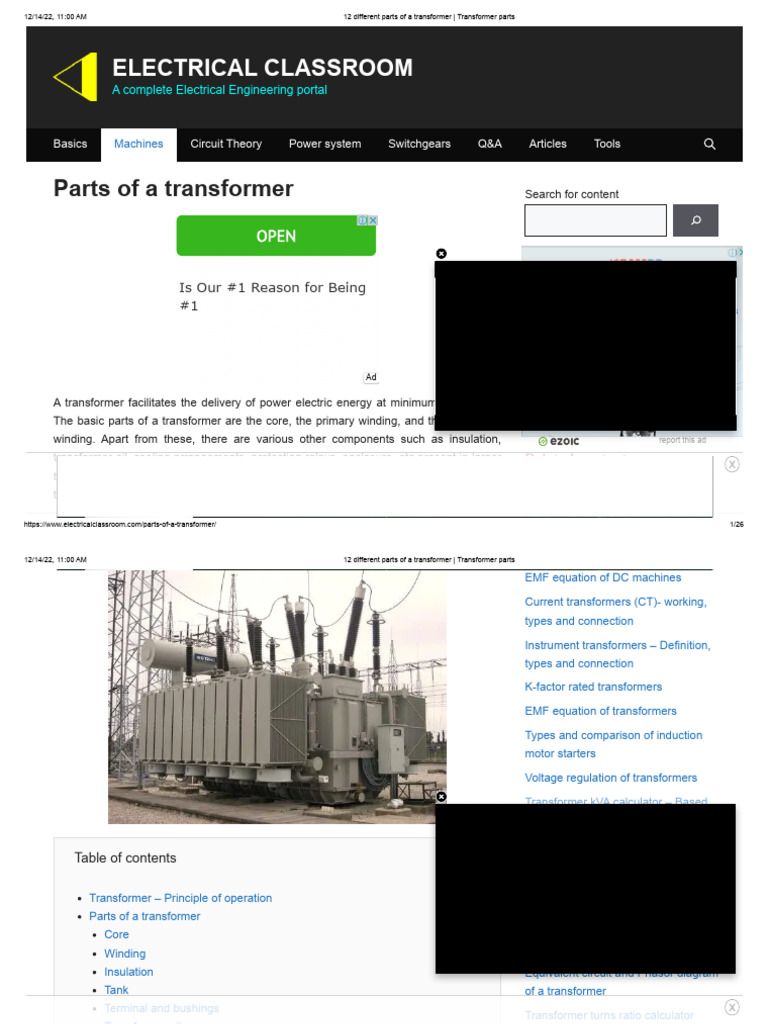 12 Different Parts of A Transformer - Transformer Parts | PDF | Transformer | Power Engineering