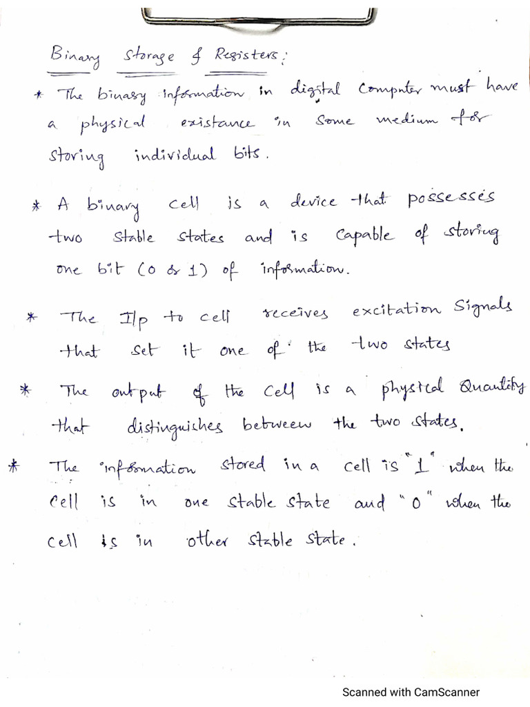 Binary Storage & Registers | PDF