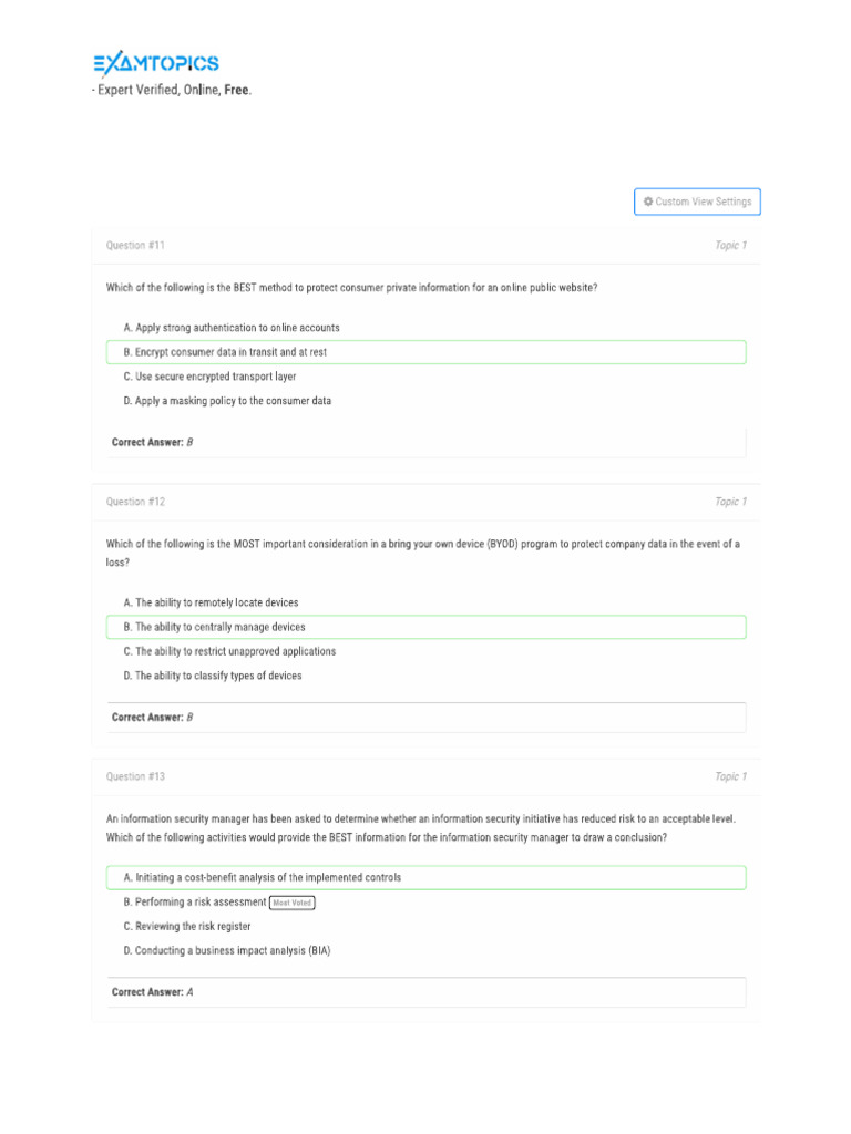 Cism Practical Exam2 | PDF