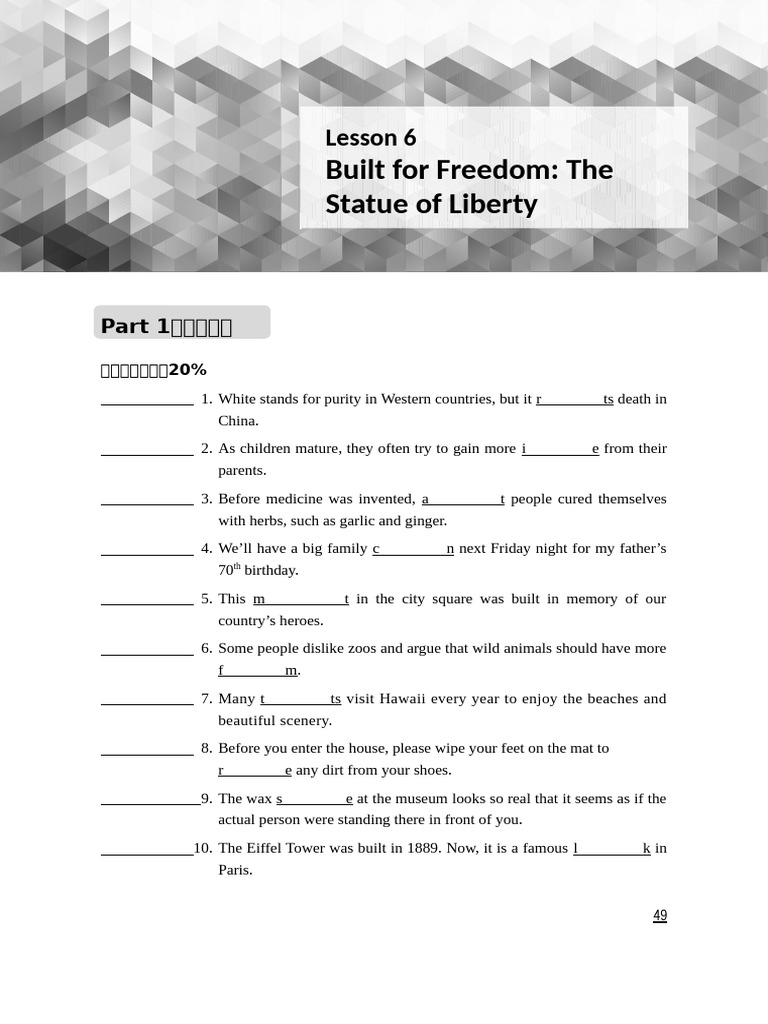 Built for Freedom: Statue of Liberty | PDF