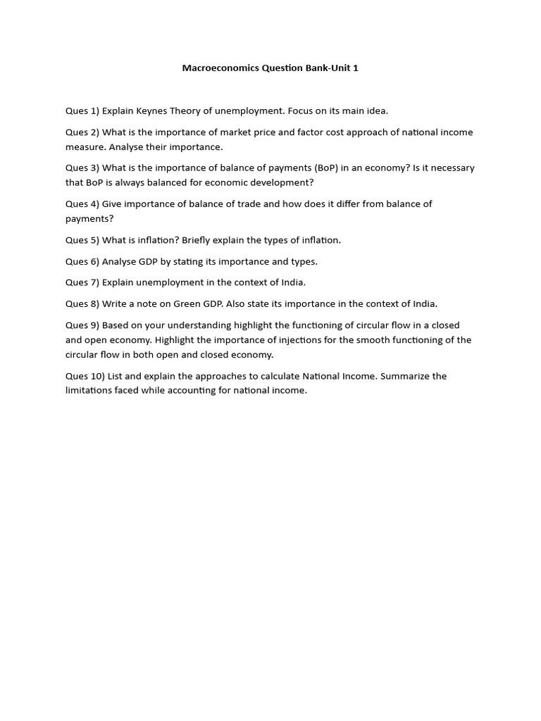 Question Bank Unit 1 | PDF