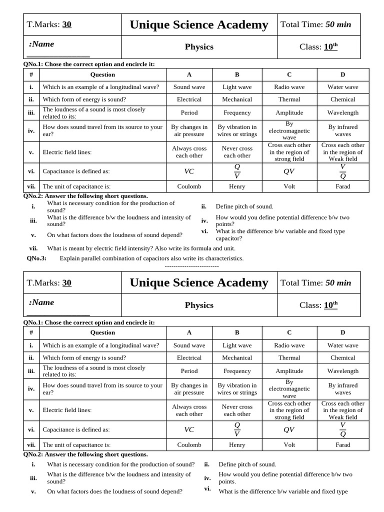 10th Phsics | PDF | Waves | Sound