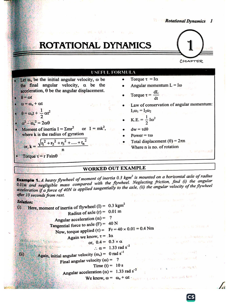 Rotational Dynamics | PDF