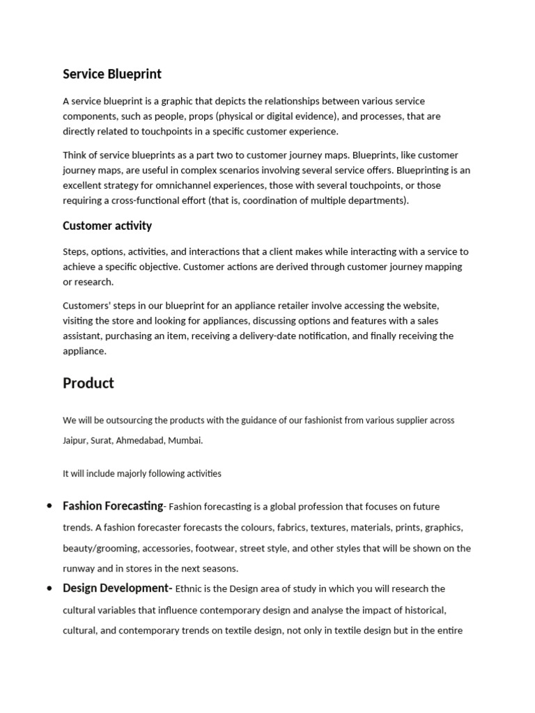 Service Blueprint | PDF | Fashion | Clothing