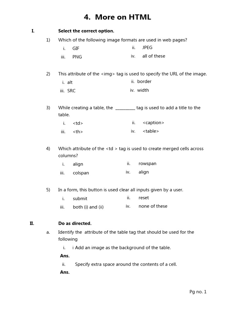 Workbook_VII_CS_More on HTML | PDF | Html | Hyperlink