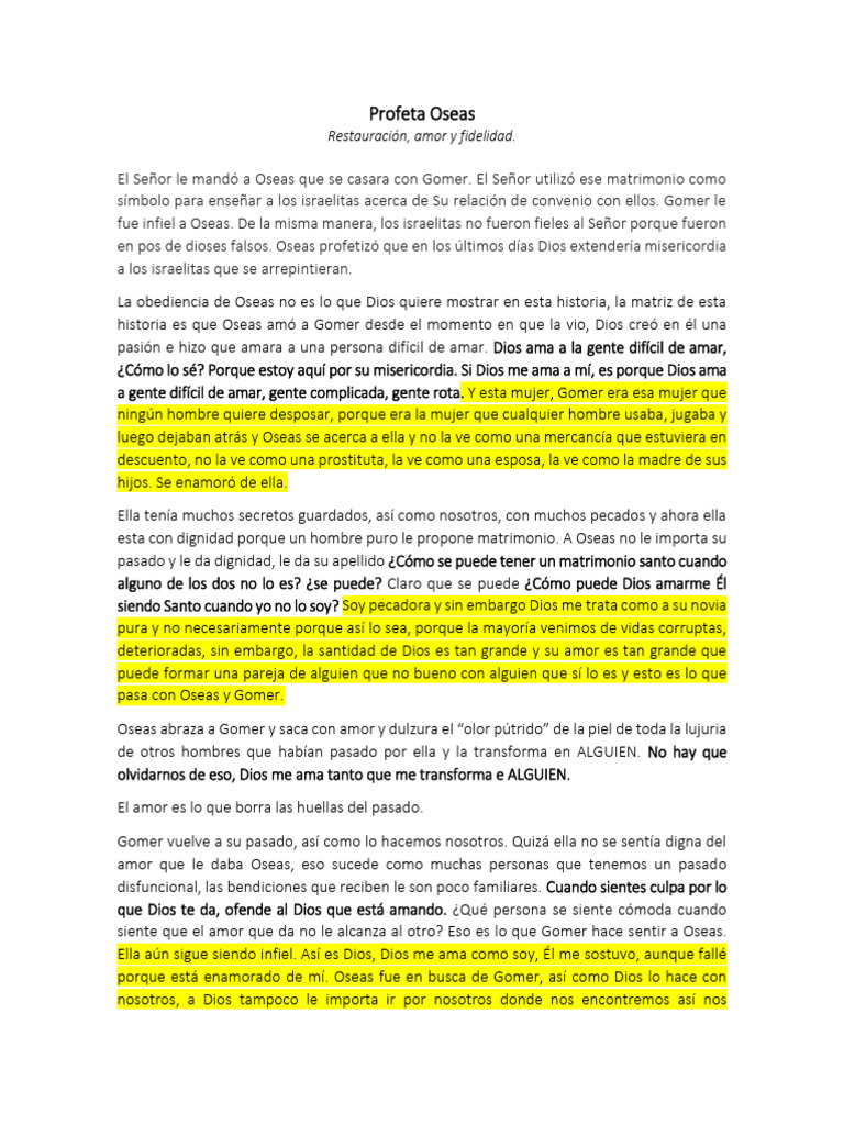 Profeta Oseas | PDF | Amor