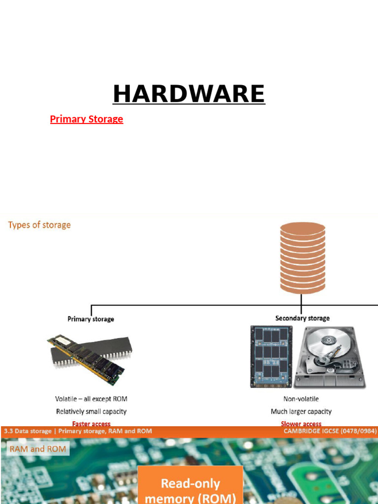 HARDWARE Primary Storage | PDF