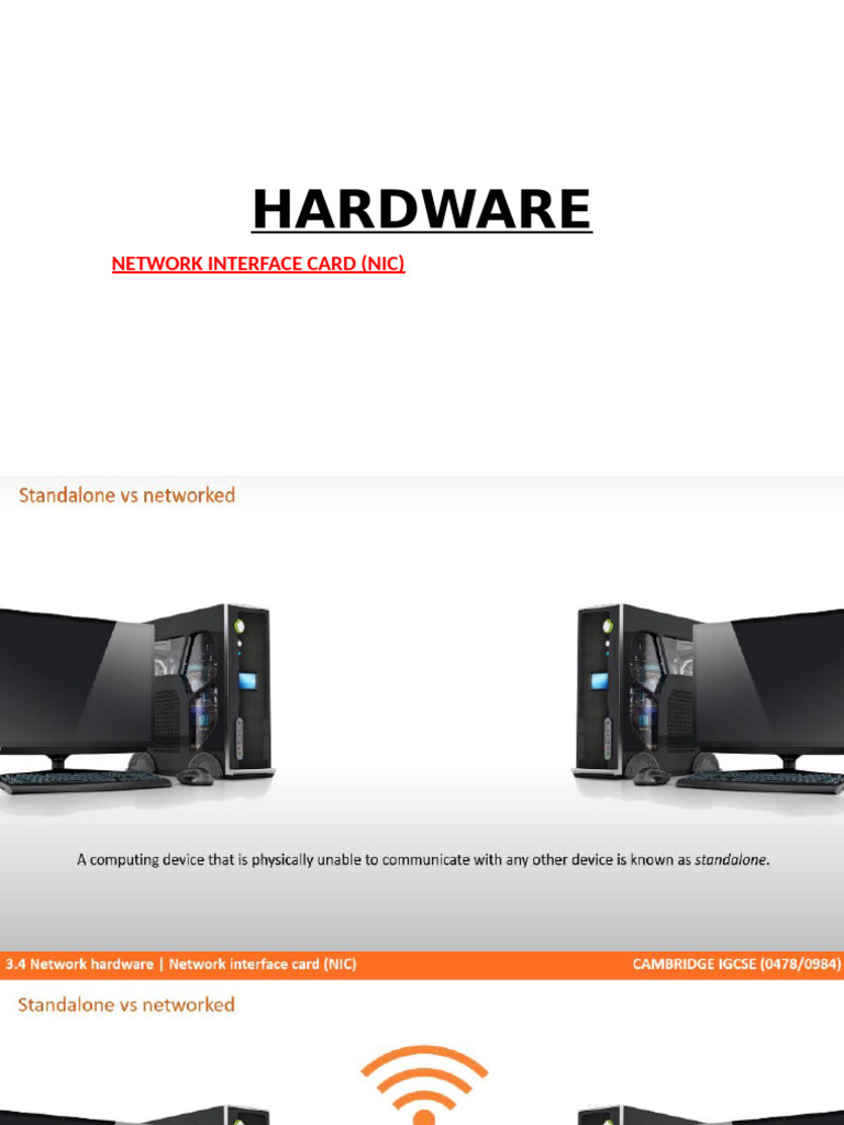 HARDWARE Network Interface Card(NIC) | PDF