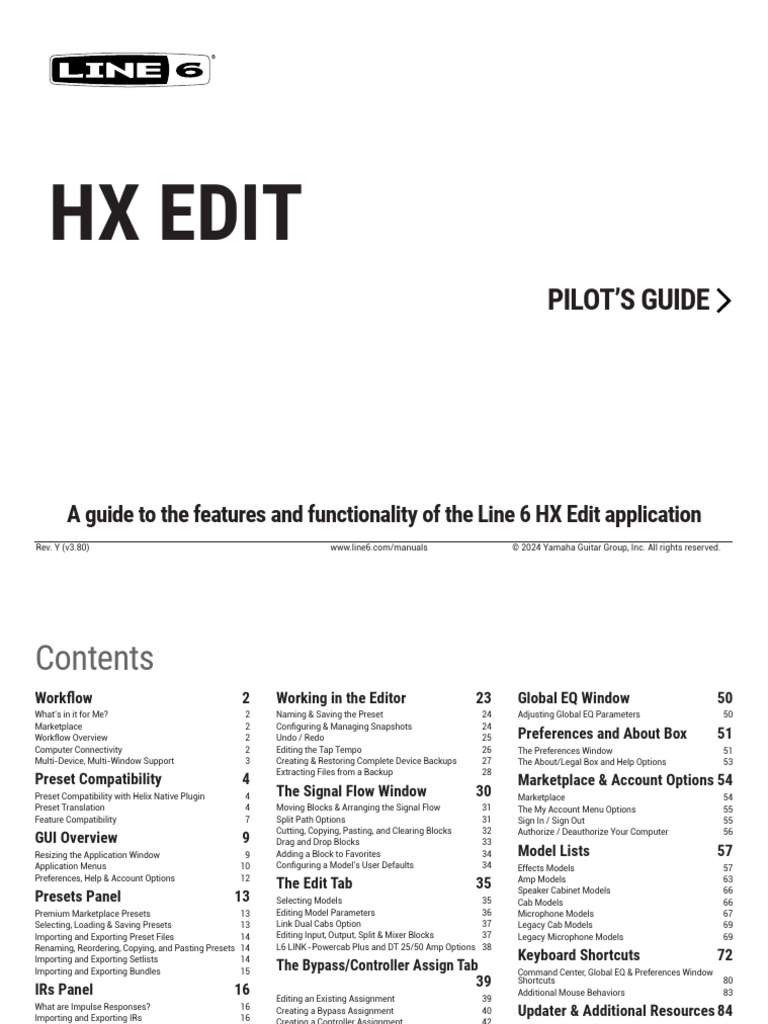 HX Edit Pilots Guide 3.80 - English | PDF | Window (Computing) | Computing