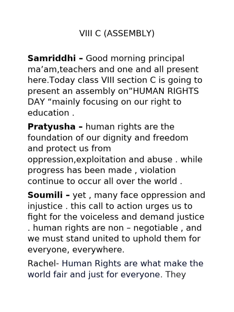 Assembly Final | PDF | Human Rights | Justice