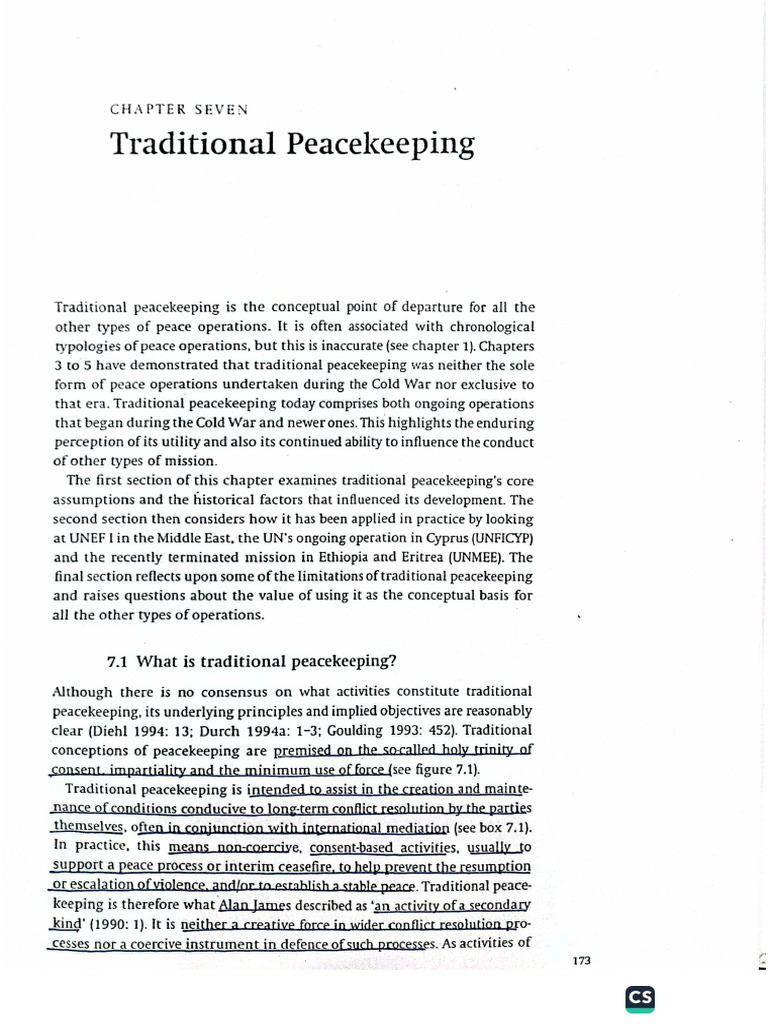 Traditional Peacekeeping | PDF