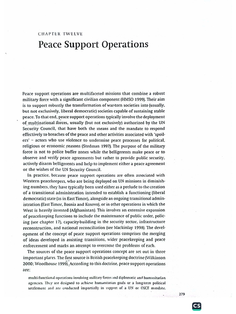 Peace Support Operations | PDF