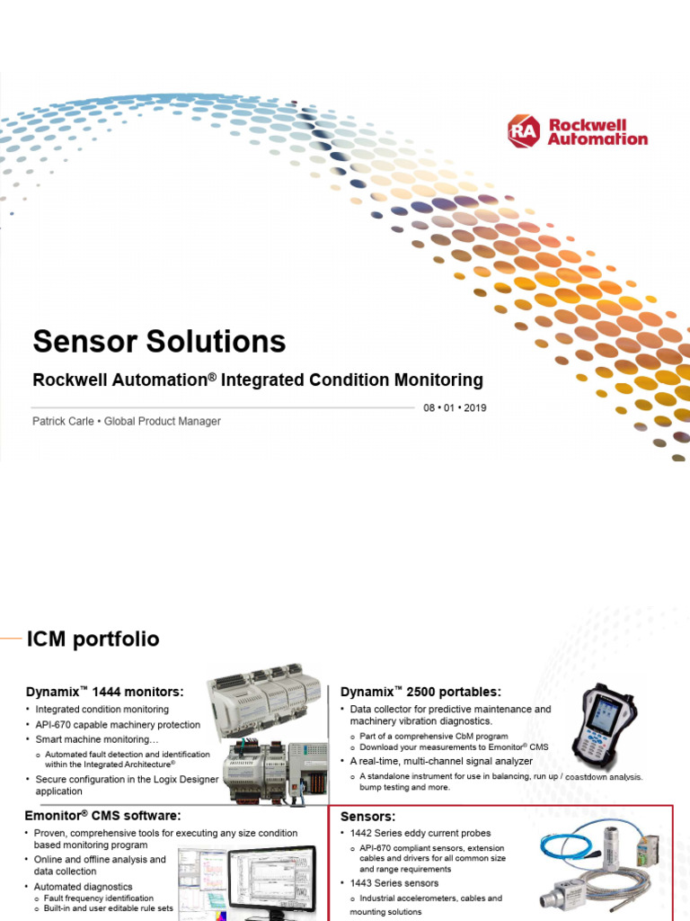 Sensor Solutions Integrated Condition Monitoring Presentation | PDF | Accelerometer | Electrical ...