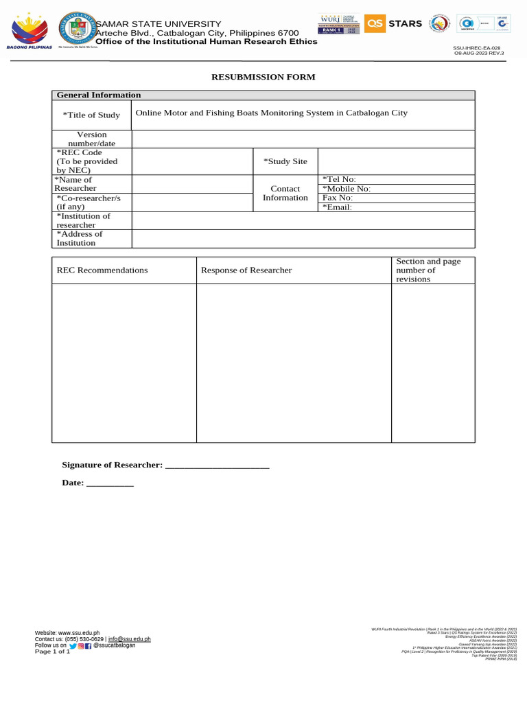 RESUBMISSION FORM(after evaluation) | PDF