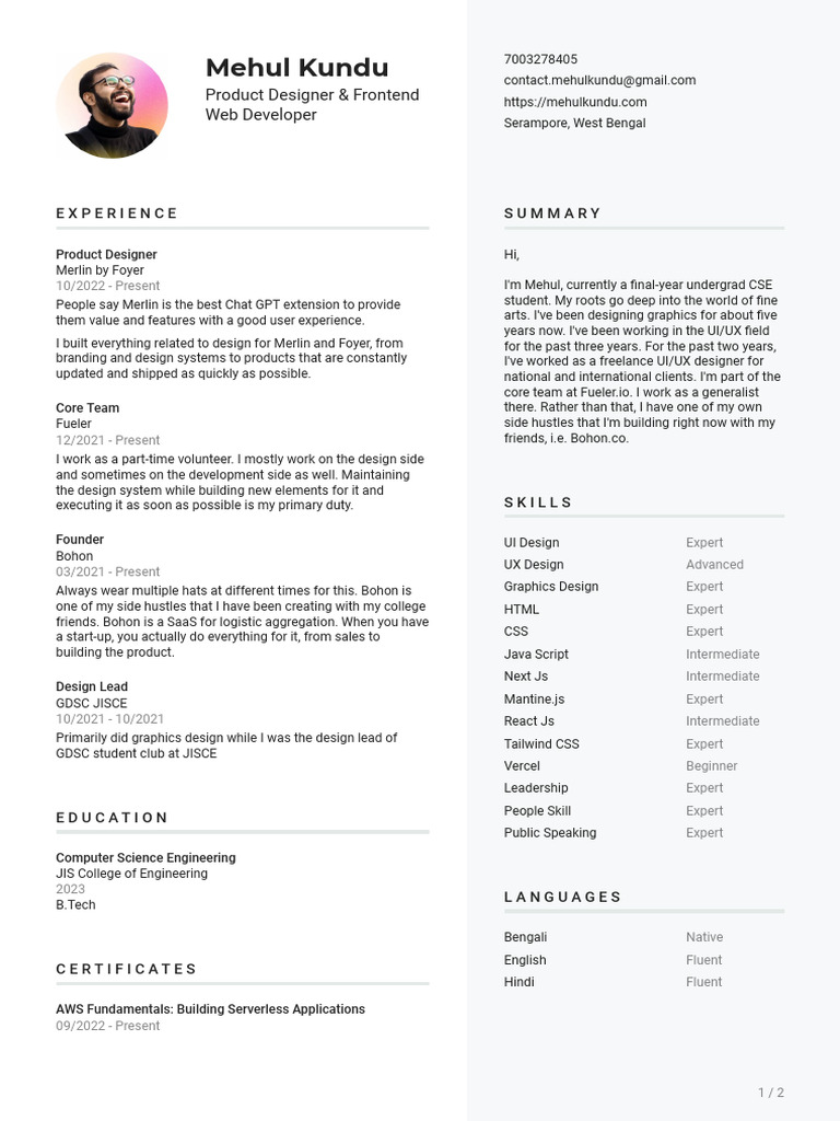 mehul-resume | PDF | Computer Science | Software