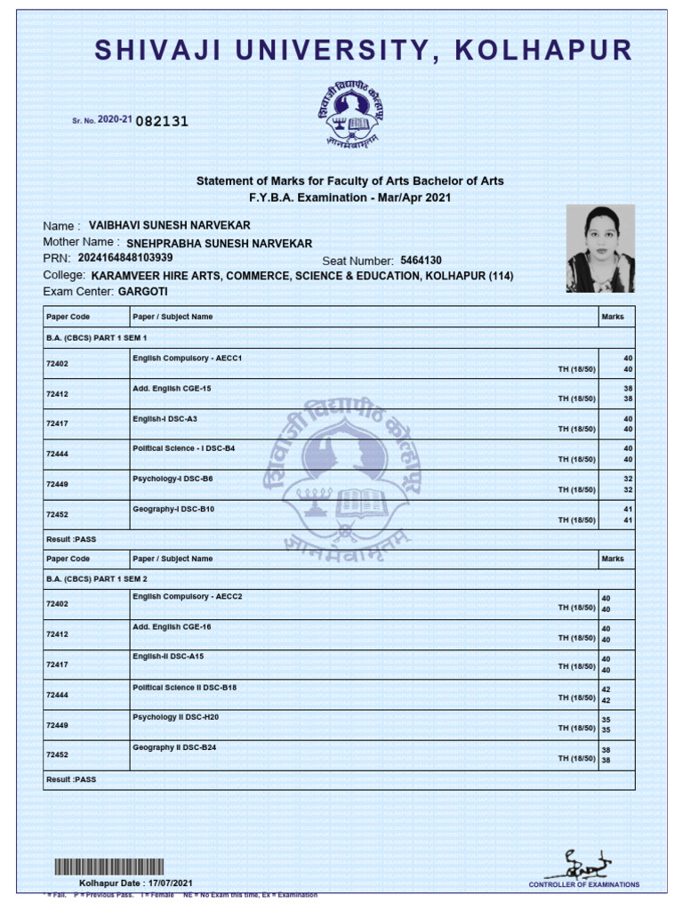 Shivaji University Kolhapur Info | PDF | Qualifications | Vocational ...