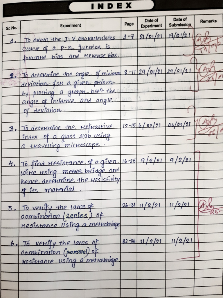 Class 12 Physics Practical Copy 2022 | PDF