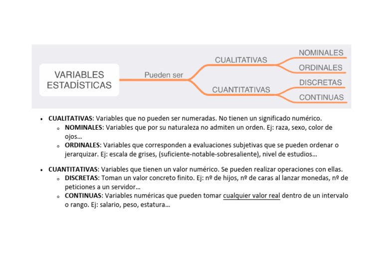 Tipos de Variables Estadísticas | PDF