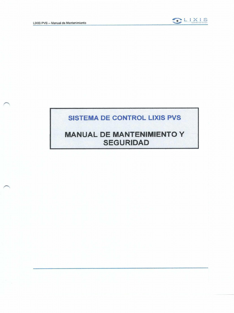 LIXIS PVS (Manual Mantenimiento) | PDF