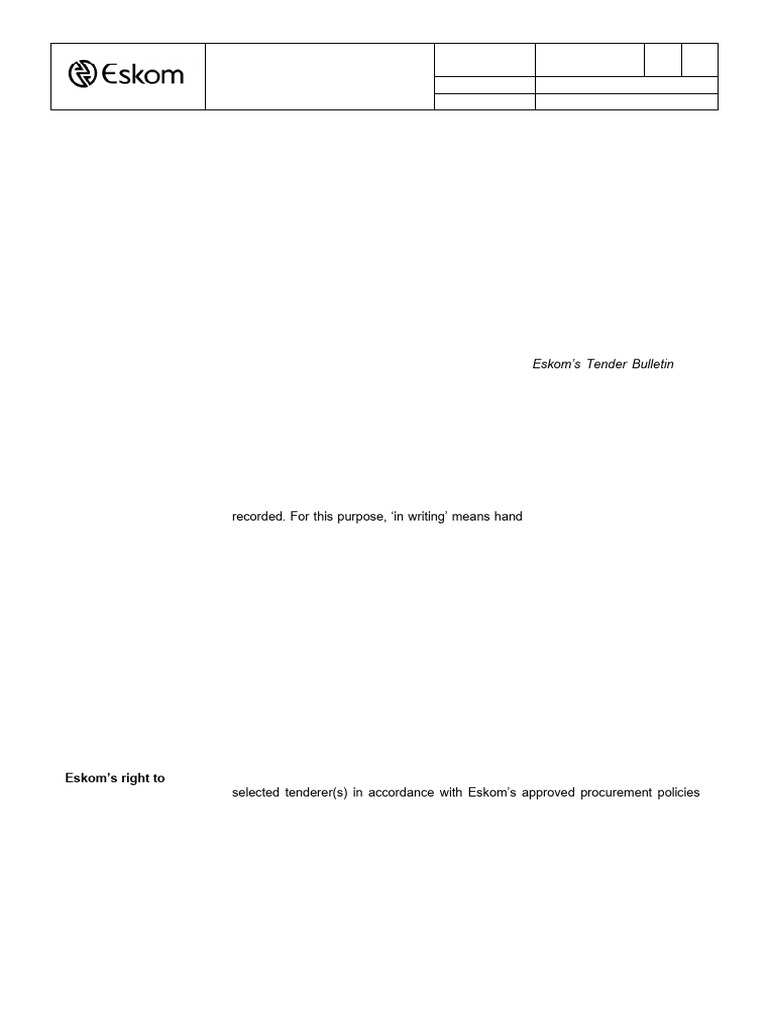 Eskom Standard Conditions of Tender - January 2023 (2) 2 | PDF | Taxes ...