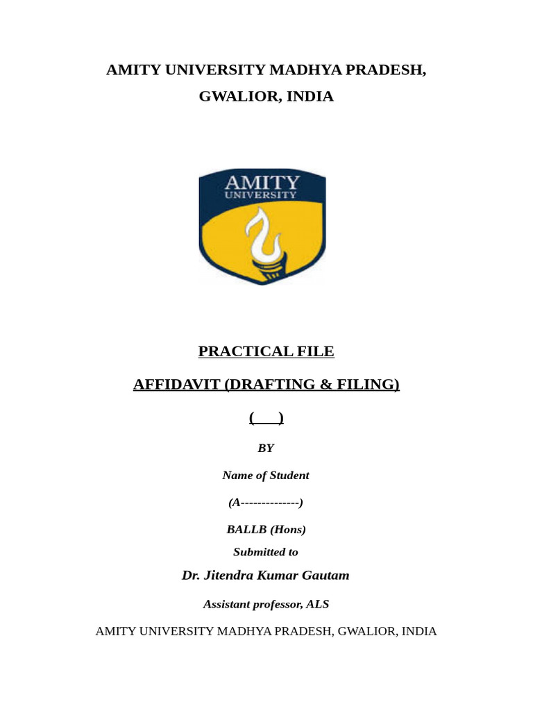 Affidavit Table of Content | PDF