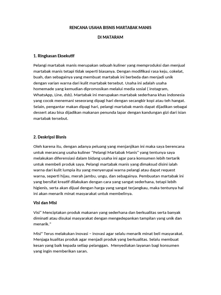 RENCANA BISNIS-WPS Office | PDF