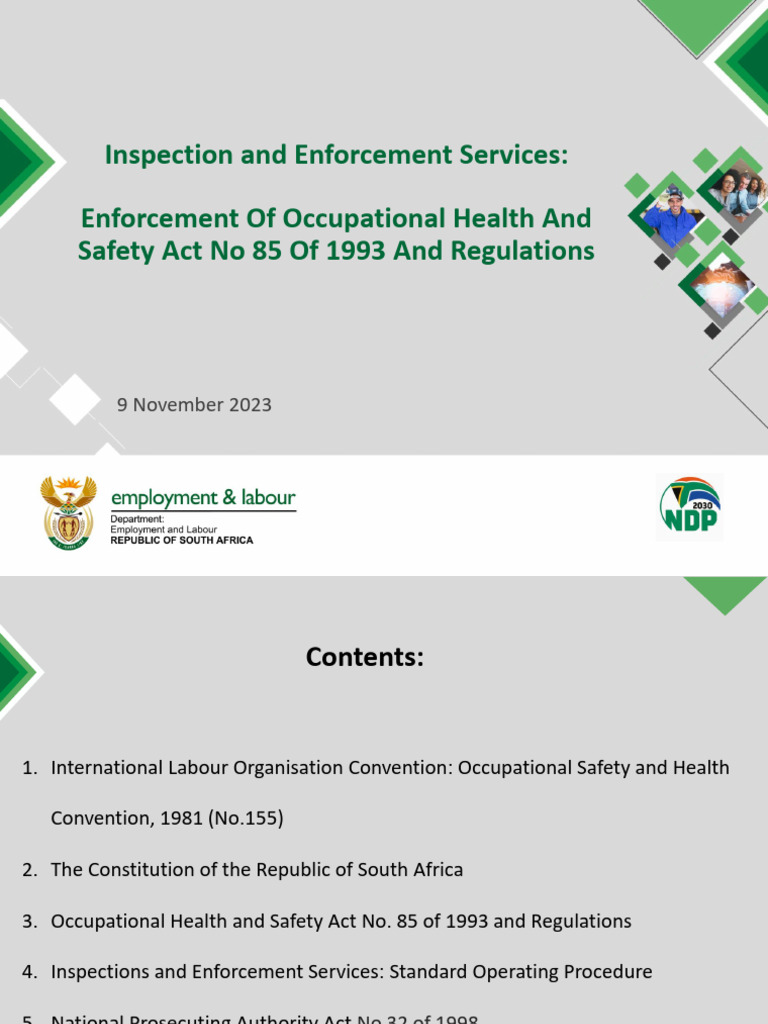 Enforcement of OHS Act DAY 3 | PDF | Occupational Safety And Health ...