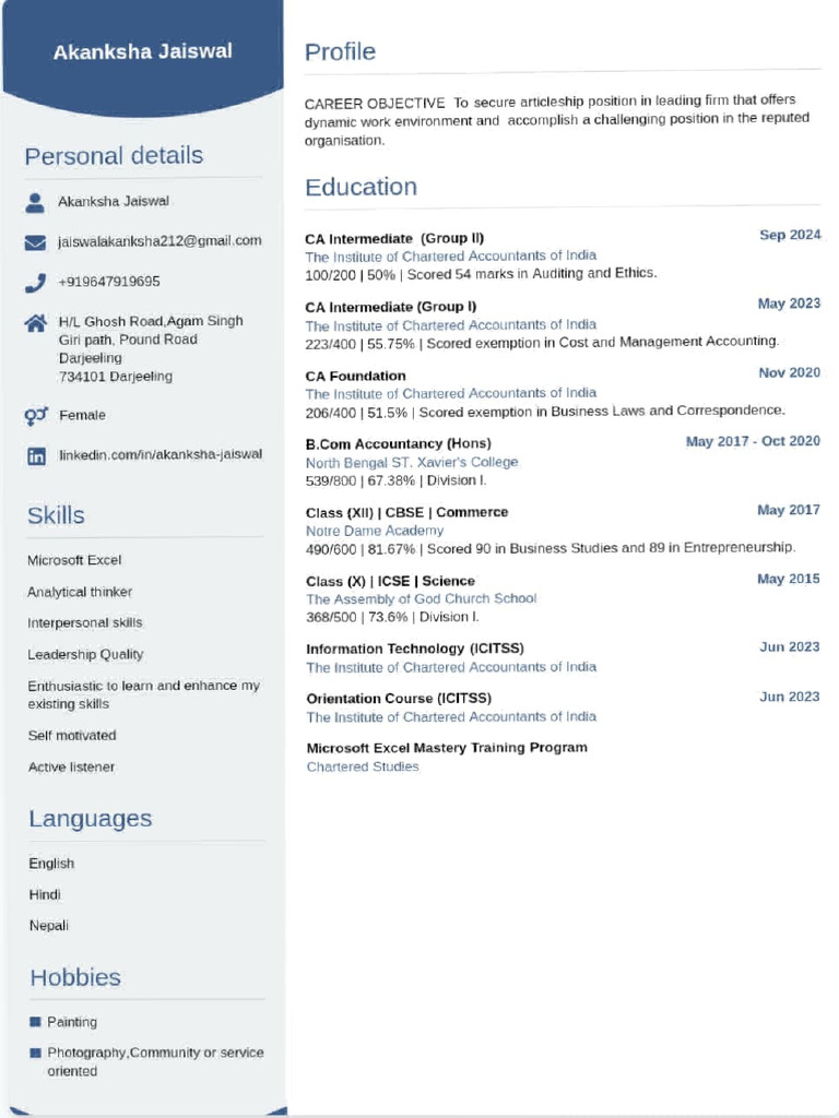 Akanksha Jaiswal (Resume) | PDF | Business | Business Economics