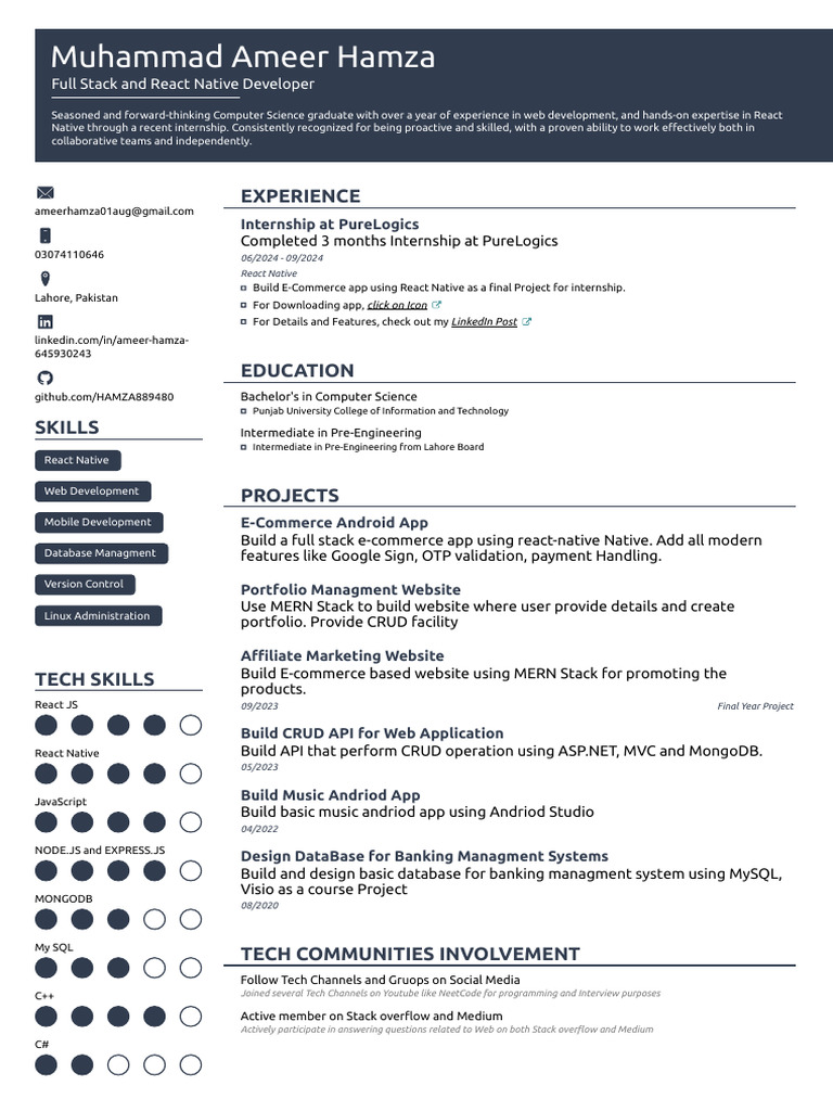 Resume_Without_Photo | PDF | My Sql | Information Technology
