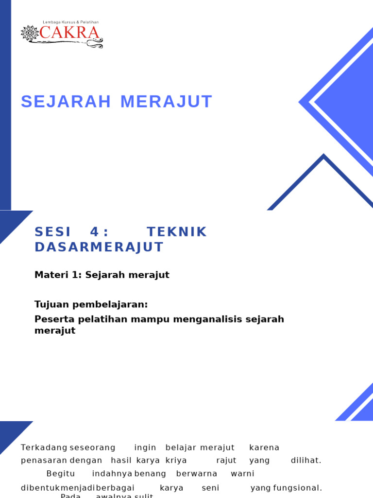 Sejarah Merajut | PDF