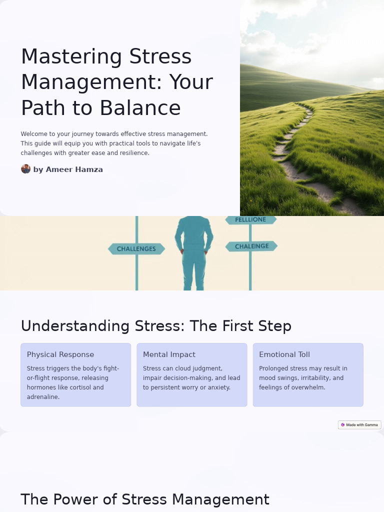 Mastering Stress Management Your Path To Balance | PDF | Stress ...