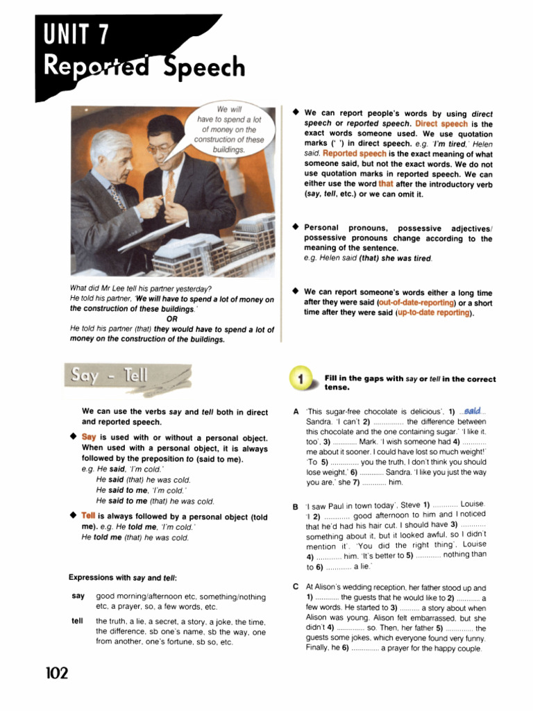 Grammarway4 Reported Speech | PDF