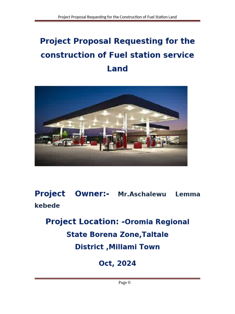 Project proposal fuel-Gass-Filling | PDF | Filling Station | Taxes