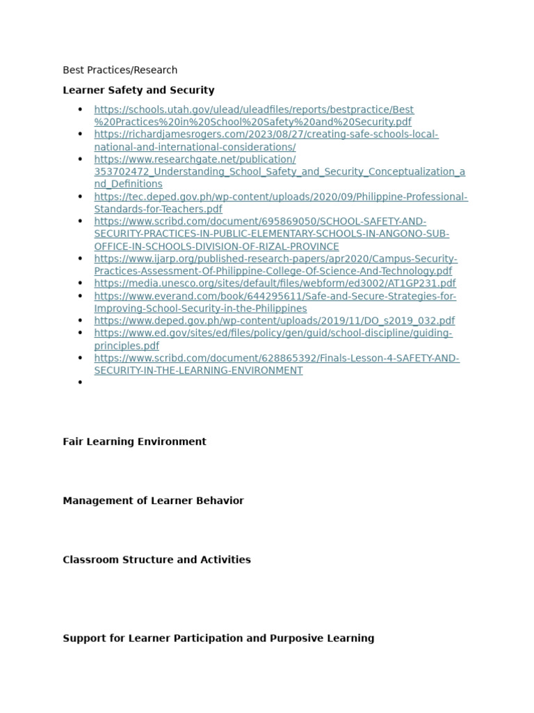 School Safety Best Practices Guide | PDF
