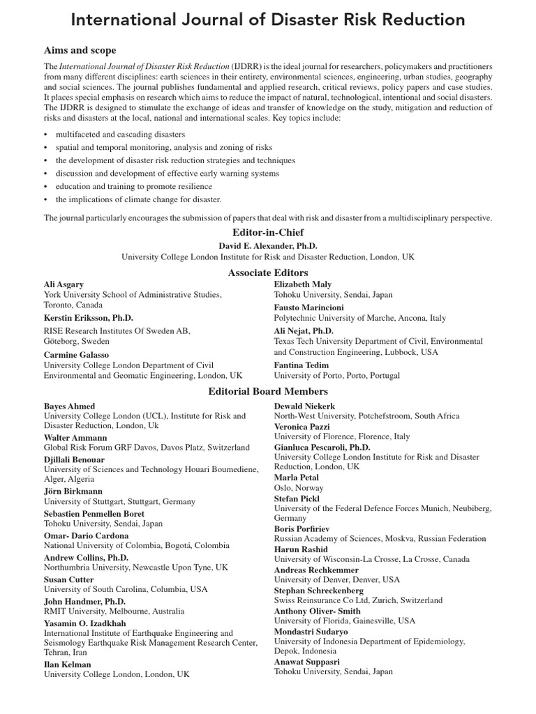 1 s2.0 S2212420923006246 Main | PDF | Disaster Risk Reduction | Nature