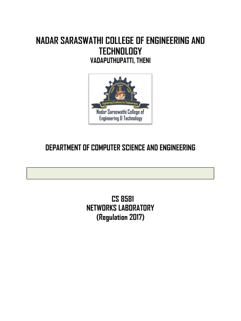 CS8561 CN LAB | PDF | Internet Protocols | Network Protocols