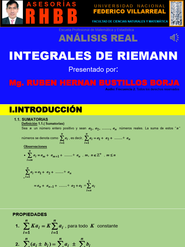 Integrales de Riemann - Analisis Real-Rhbb 2024 | PDF | Matemáticas ...