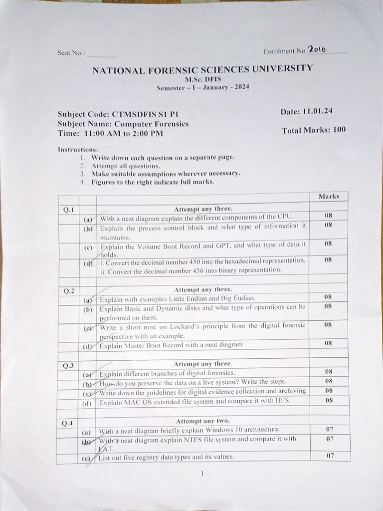 Dfis Sem 1 Papers | PDF