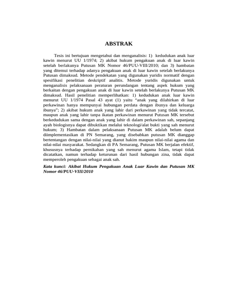 Hukum Waris Anak Luar Nikah di Indonesia | PDF | Marriage | Kinship And ...