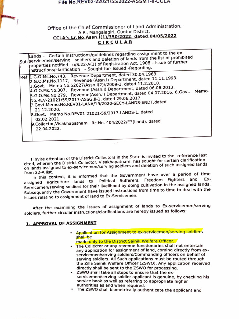 Ex Servicemen Assignment Circular | PDF | Military Discharge | Military