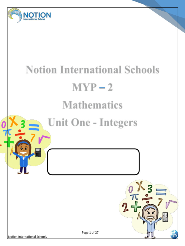 MYP-2 Unit 1 booklet | PDF | Cartesian Coordinate System | Numbers
