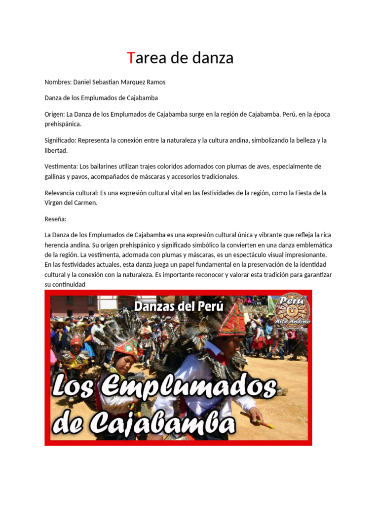 Tarea de Danza 2 | PDF